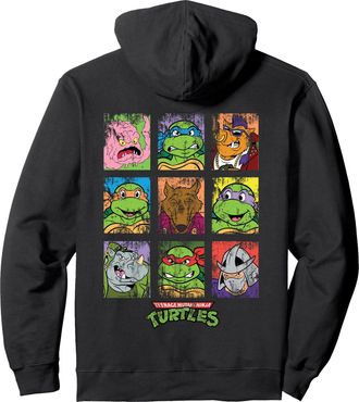 Teenage Mutant Ninja Turtles Group Grid Distressed Pullover Hoodie