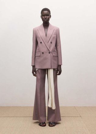 Mango Zweireihiger Anzugblazer aus Wollstoff rosa - Damen - XL - MANGO