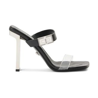 Versace Metallabsatz Slip-On Sandalen - - Shoes - Damen - Schwarzk - 36 EU