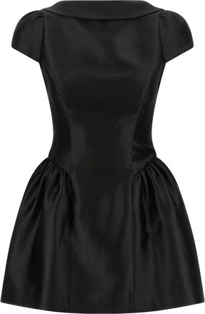 Self Portrait Femme, Robes, Noir, Taille: 34 FR Mini-robe en taffetas &agrave; col
