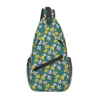 Generic Narcisse Fleur Botanique Fleurs Sac &Agrave; Bandouli&egrave;re Antivol Pochette Epaule Pratique Sac Banane Pour Femme Cyclisme Sport