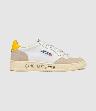 Autry Baskets Homme Medalist Low Match Suede White Slicker