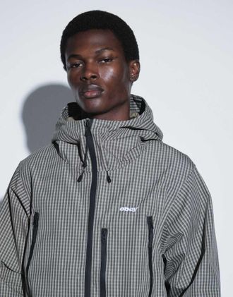 Obey karierte Jacke mit Rei&szlig;verschluss und Kapuze in Multicolor