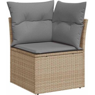 vidaXL Canap&eacute; dangle de jardin avec coussins beige r&eacute;sine tress&eacute;e Vidaxl