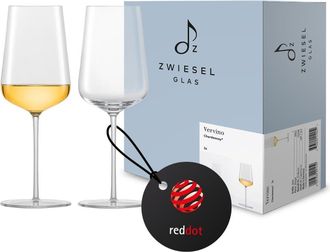 Zwiesel Glas Chardonnay Wei&szlig;weinglas Vervino (2-er Set), edle Weingl&auml;ser mit Moussierpunkt, sp&uuml;lmaschinenfeste Tritan-Kristallgl&auml;ser, Made in Germany (Art.-Nr. 122