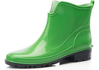 Ladeheid Bottes en Caoutchouc pour Femmes Courtes Bottines Imperméables Bottes de Pluie Élégantes et Confortables LA-930 (Vert, 41 EU)