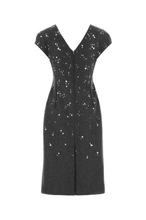 Jil Sander Womens Dark Grey Felt Dress 029 Abiti