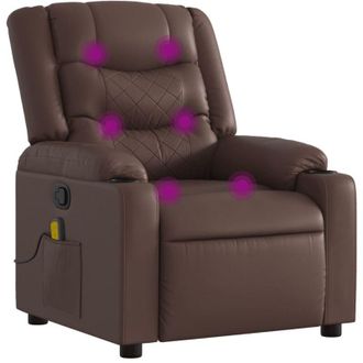 vidaXL Massagesessel Braun Kunstleder Vidaxl