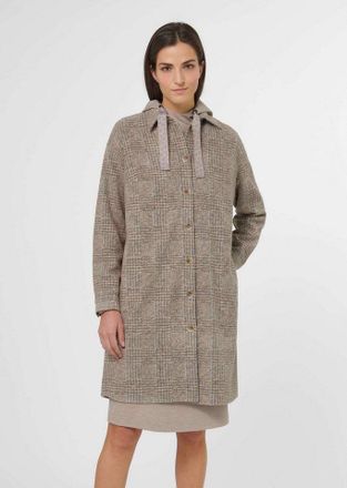 Madeleine Outdoorjacke Lange Hemdjacke mit Glencheck-Karo