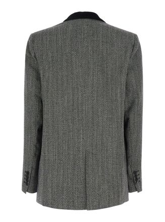 Forte_Forte Womens Jacket Single-Breasted Velvet Collar Grey Polyester Blazers