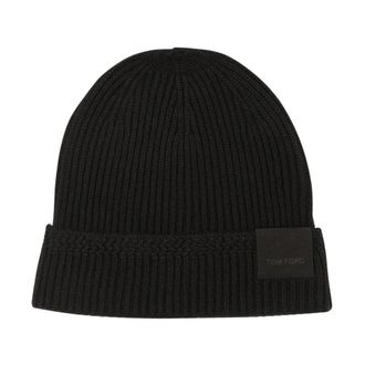 Tom Ford Homme, Accessoires, Noir, Taille: ONE Size Chapeau de Luxe en Cachemire Noir