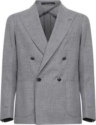 Tagliatore Homme, Vestes, Gris, Taille: S Blazer &agrave; revers en pointe et logo
