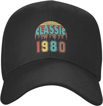 Generic Casquette de baseball classique r&eacute;tro classique 1980 pour homme et femme - Casquette de baseball r&eacute;glable pour adulte - Cadeau d&eacute;t&eacute;