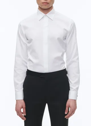 Fursac Chemise gorge cach&eacute;e en coton nid dabeille - Taille 37 - Homme