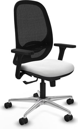 Piqueras y Crespo Wei&szlig;er Schreibtischstuhl mit 3D-Armlehnen, h&ouml;henverstellbare Lendenwirbelst&uuml;tze. Ausgestattet mit 3 Positionen und Schneidschaum. Mit Rollen von 65 mm