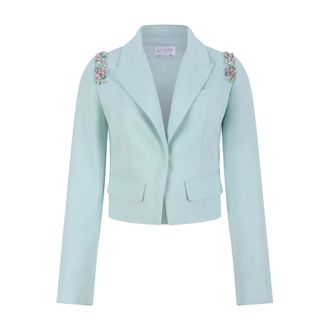 Genny Femme, Vestes, Vert, Taille: 34 FR Cady Embellished Cropped Jacket
