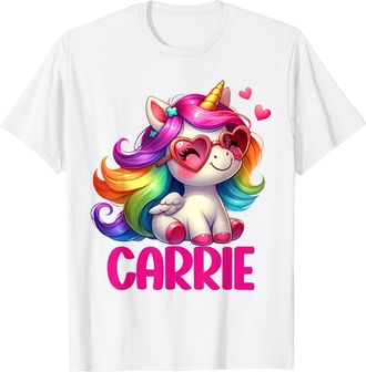 BDAZ Carrie Unicorn Name Personalisiertes Design T-Shirt