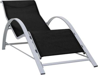 vidaXL Sonnenliege Textilene und Aluminium Schwarz Vidaxl