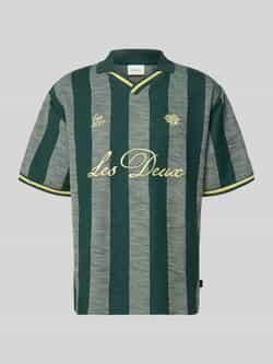 Les Deux Loose Fit Poloshirt mit V-Ausschnitt