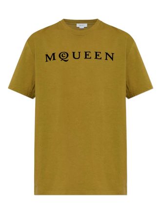 Alexander McQueen t-shirt &agrave; logo imprim&eacute; - Marron