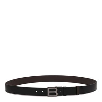 Bally Homme, Accessoires, Noir, Taille: 120 CM Ceinture en Cuir Noir Réversible avec Logo