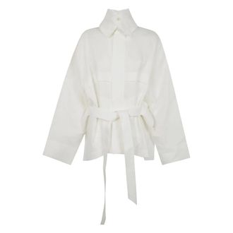 Issey Miyake Hempen Jacke - - Jackets - Damen - Wei&szlig; - L