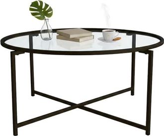 Dmora Couchtisch Cursa 83x82x40 cm Schwarz Rechteckig