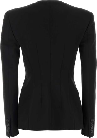 Andamane Womens Black Stretch Gabardine Melanie Blazer Giacche E Gilet Jacket