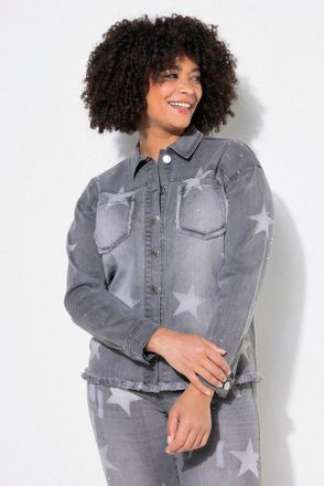 Angel Of Style Sommerjacke Jeansjacke Sterne Glitzersteinchen