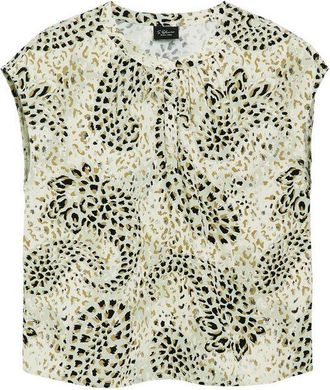 s.Oliver Blusentop Bluse Bluse mit All-over-Print und &uuml;berschnittenen Schultern