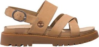 Timberland Femme, Chaussures, Beige, Taille: 39 1/2 EU Sandales en Cuir Beige &agrave; Bride Crois&eacute;e