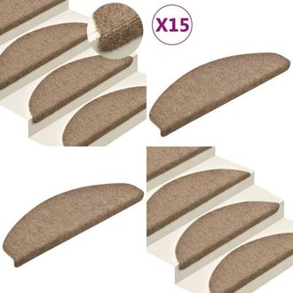 vidaXL Vidaxl - Treppenmatten Selbstklebend 15 Stk. Creme 65x21x4cm Nadelvlies - Treppenmatten - Treppenläufer - Trittschutz - Rutschfeste Matte