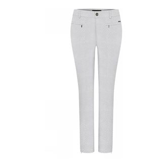 C.Ro Jacquard Rei&szlig;verschluss Graue Leggings - - Trousers - Damen - Wei&szlig; - 3XL