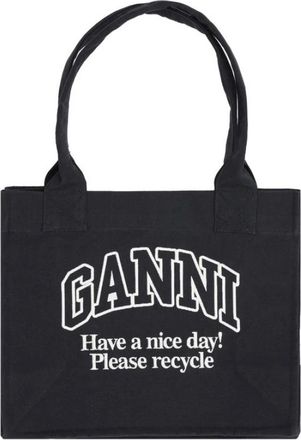 Ganni Femme, Sacs, Noir, Taille: ONE Size Sac fourre-tout en coton &eacute;l&eacute;gant
