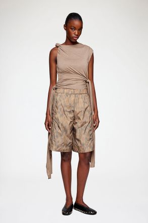 Ganni Short en nylon imprim&eacute; - Taille 38 Burro - Pour Femme