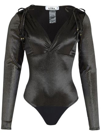 Amir Slama body stretch à col v - Noir