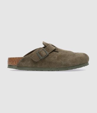 Birkenstock Sabots Boston Suede Leather Thyme