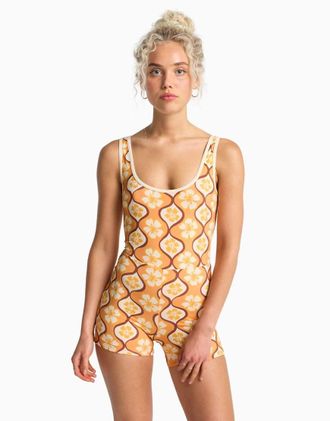 Billabong Sol Groove - Maillot 1 pi&egrave;ce de surf r&eacute;tro - Mandarine-Orange