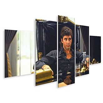 Islandburner Tableau sur toile Pacino Scarface Tony Montana Cult Gangster Film Hollywood Icône V2 Cadre Affiche Poster Murale Tableaux