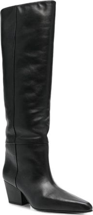 PARIS TEXAS Calf Leather Knee-High Boot - Black