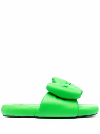 Off-white chaussons &agrave; d&eacute;tail de noeud - Vert