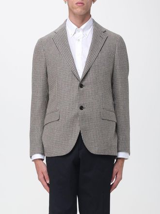 Lardini Einreihiger Blazer aus Wolle und Kaschmir mit Hahnentrittmuster