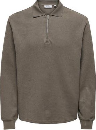 Only & Sons Onstrevor Reg LS Polo Noos, Marron, M Homme