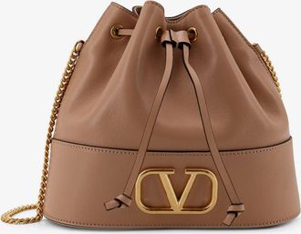 Valentino Garavani Leather Bucket bag with VLogo Signature - VALENTINO GARAVANI - gender_Woman