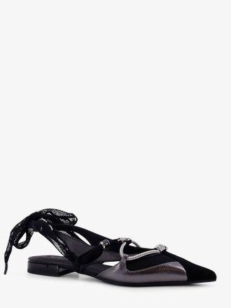 Pinko Womens Ballerina Flats Gianira Black Leather Shoes