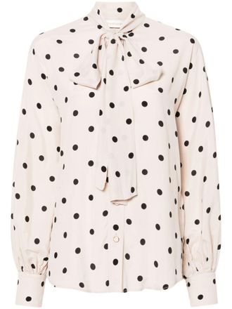 Zimmermann chemise Batwing &agrave; pois - Tons neutres