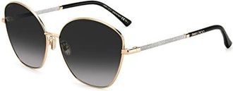 Jimmy Choo London Marilia/g/sk 2M2/9O BLACK GOLD Sunglasses Womens Steel, Standard, 63