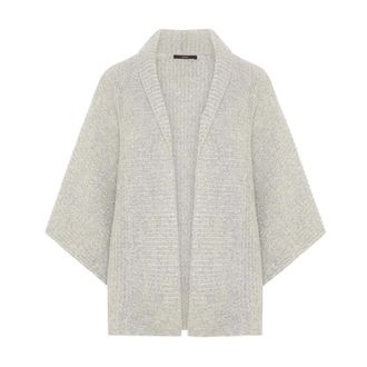 Windsor Kaschmir Strickponcho - - Jackets - Damen - Grau - ONE SIZE
