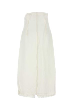 Carven Wrap-Front Viscose Skirt - White
