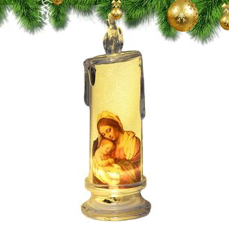 Generic Flamelische Gebetskerze - Elegant Saint -Thema LED -, spirituelle Meditationslicht | Strapazierf&auml;higes Kunststoff-Lichtgeh&auml;use, Timerfunktion, unofrei